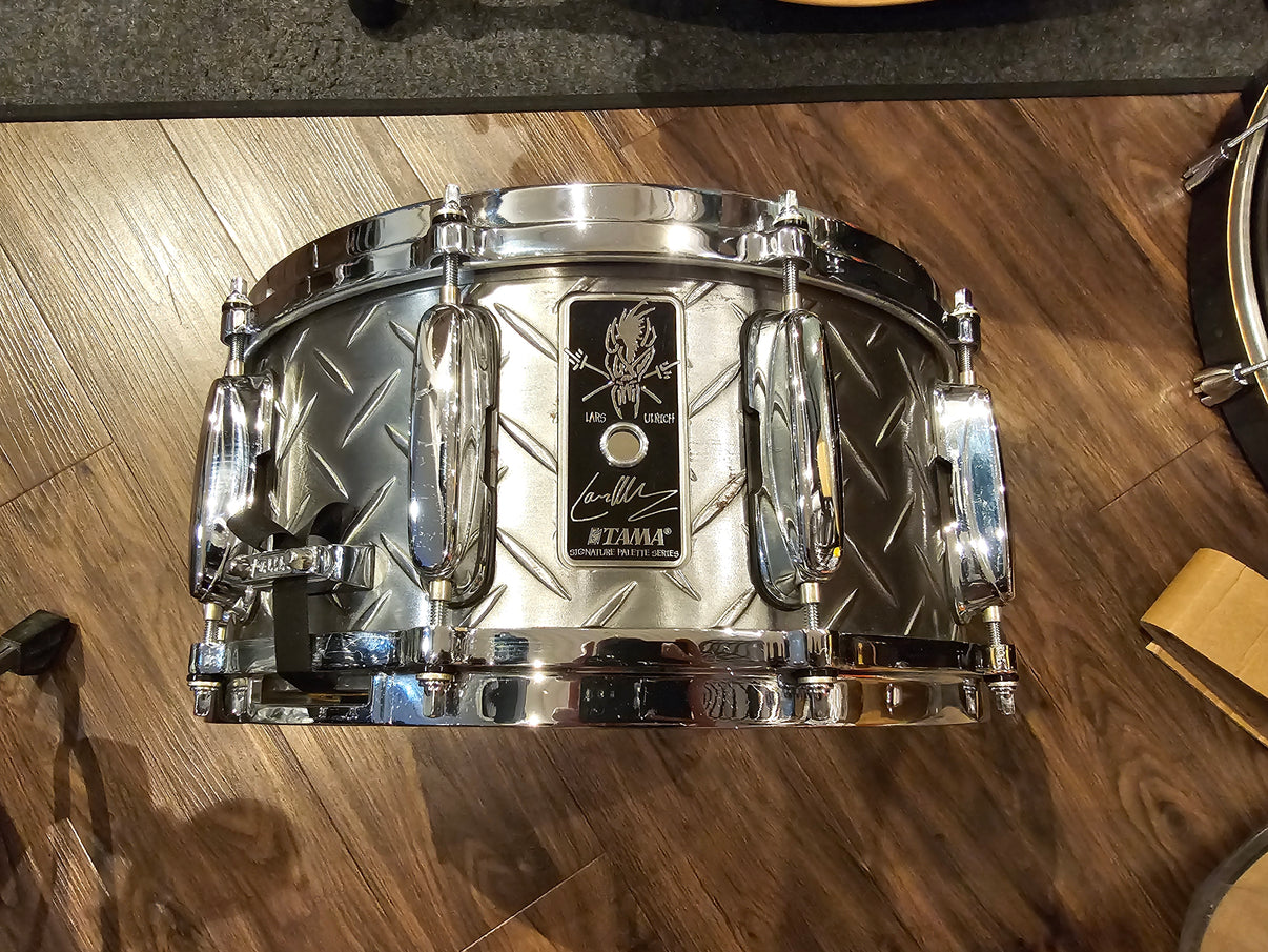 Tama Lars Ulrich signature 3mm steel shell made in Japan 14"x6.5" snar ...